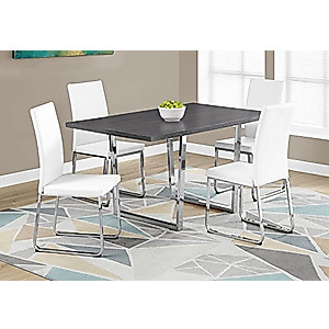 Monarch Specialties I Two Chairs, 28"L x 28"D x 38"H, White/Chrome