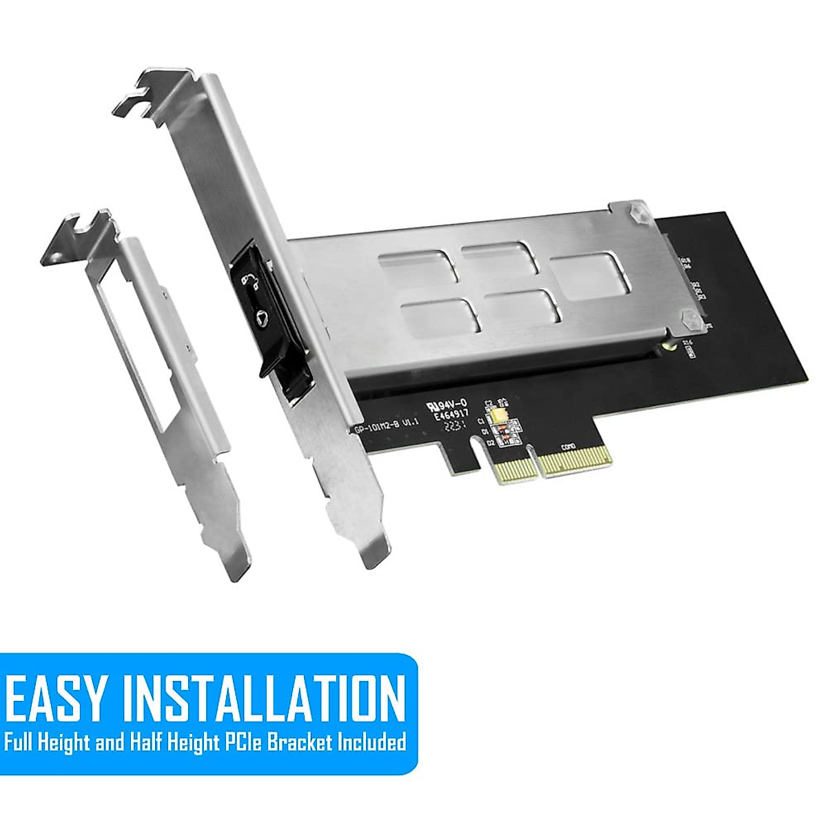 Kingwin M.2 Nvme SSD to PCIe 3.0/4.0 Removable SSD Mobile Rack for PCIe Expansion Slot Tool-Less Installation and Triangle Key Lock