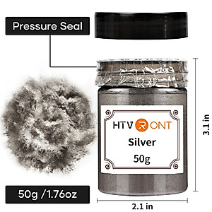 HTVRONT Silver Mica Powder for Epoxy Resin - 1.76 oz/50g Mica Pigment Powder, Natural Mica Powder for Soap Making, Resin, Candle Making, Bath Bomb