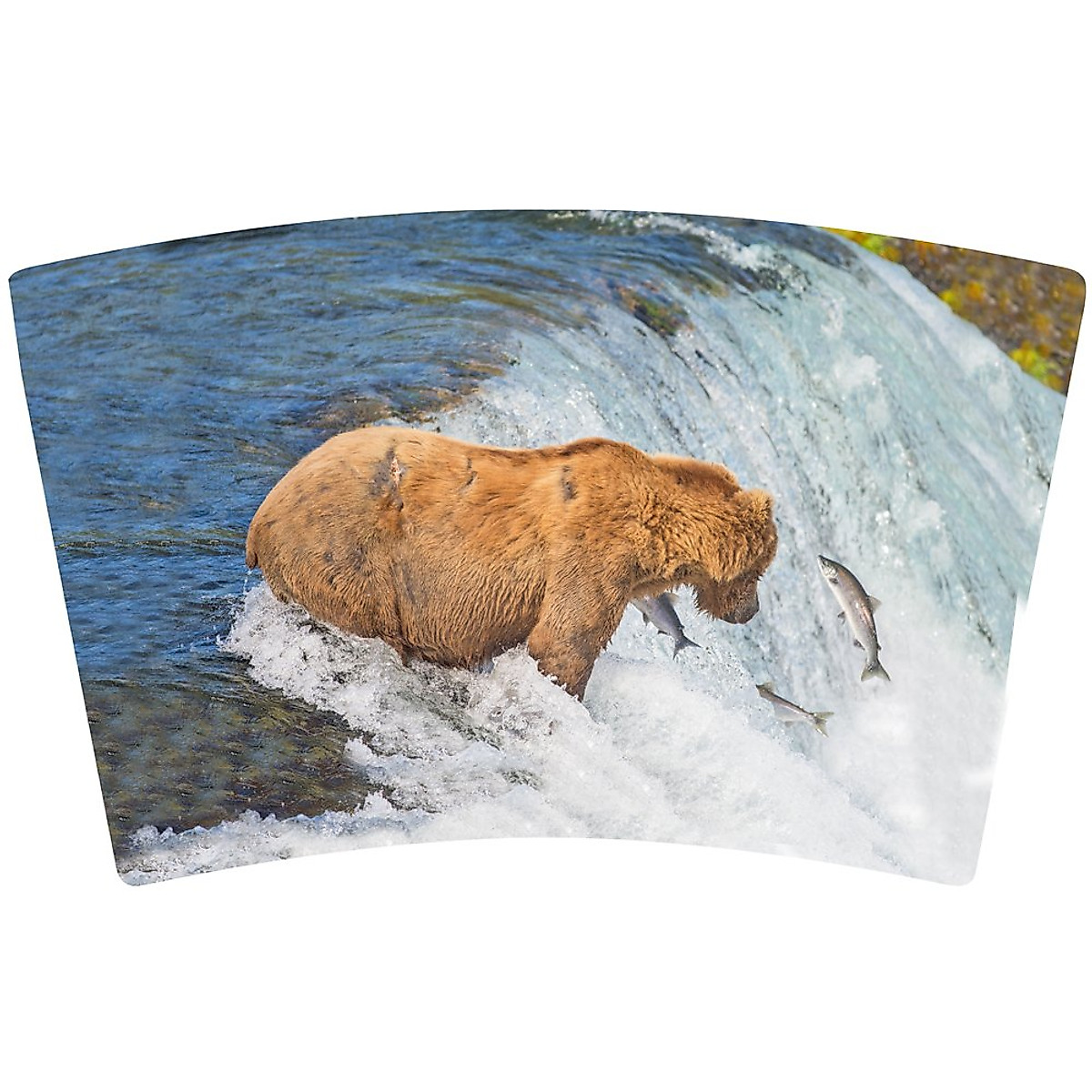 Mugzie 16 Ounce Stainless Steel Travel Mug with Wetsuit Cover - Bear Fishing