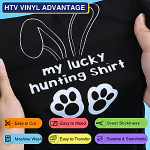 CAREGY 12" x 70FT White Heat Transfer Vinyl for T-Shirts HTV Rolls Iron on Vinyl Easy to Cut Weed Transfer