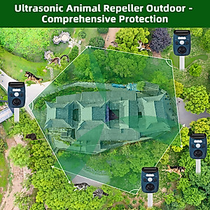 Upgraded Solar Ultrasonic Bird Repeller Bird Deterrents for Outside Bird Repellent Devices Outdoor with Flashing Light & Motion Sensor to Scare Bird Pigeon Woodpecker Out of Farm Balconies House
