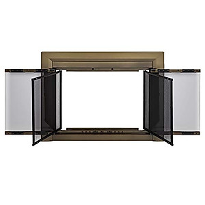 Pleasant Hearth CA-3202 Cahill Fireplace Glass Door, Antique Brass, Large