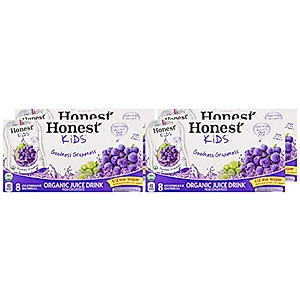 Honest Kids Goodness Grapeness, Grape Organic Fruit Juice Drink, 6.75 fl oz (32 Pack)