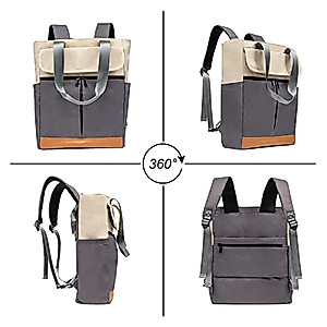 Vibkow Convertible Daypack Laptop Backpack, Travel Casual Bag with USB Charging Port, Stylish College Tote Purse For Women Men Girls Boys Student