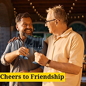 Fun Express Bulk Black Patterned Plastic Wine Glasses, 48 Pieces, Wedding, Reception, Grand Event Party Supplies