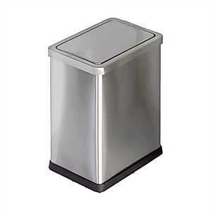 CLoxks Trash Cans 10L / 15L Stainless Steel Kitchen Trash Cans with Lid Large Capacity Living Room Bedroom Swing Cover Trash Cans Office Waste Paper Basket Kitchen Garbage can (Size : 15L)