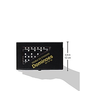 CHH 2408L-BLK Standard Double 6 Dominoes Game with Black Vinyl Case