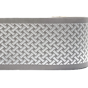 3.8 Yards Spool 3.9" White & Gray Knot Embroidered Drapery Trim Jacquard Ribbon for Your Drapes Curtains Drapery Banding Trim Tape V3 179