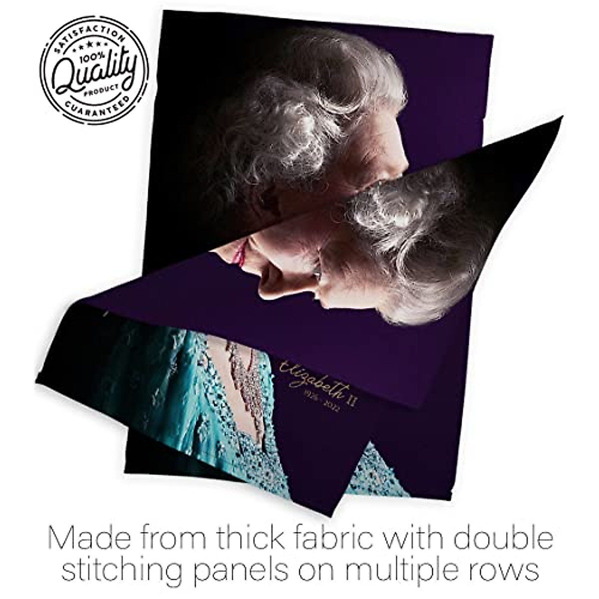 Queen Elizabeth II Flag - Set Wood Dowel Sweet Life Sympathy Remembrance Memorial Bereavement Love Support Emotion Postive - House Banner Small Yard Gift Double-Sided Made In USA 13 X 18.5