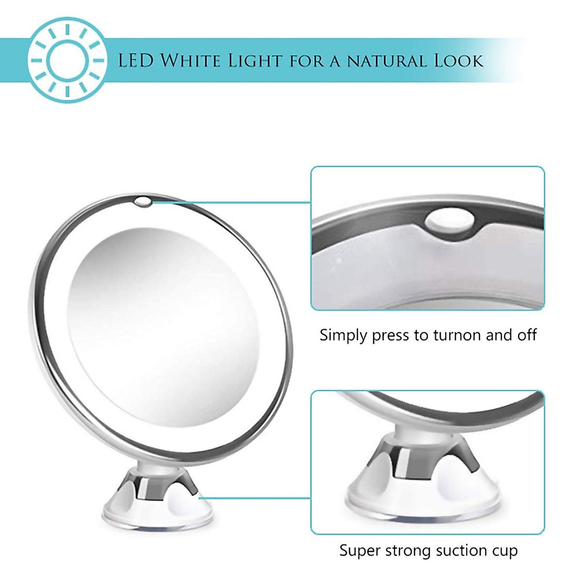 FQYYDD Illuminated Makeup Mirror Led Makeup Mirror Lamp 10X Amplification