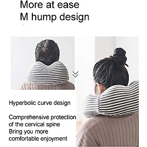 JYYBN Travel Pillow 100% Pure Memory Foam Neck Pillow, Chin and Neck Support Cushion U Shaped Portable Travel Pillow for Kids Adults Aircraft Car Train Office