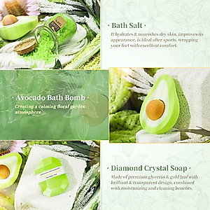 Avocado Care Package For Women, Self Care Gifts for Women, Avocado Themed Birthday Gift Baskets for Women Get Well Soon Gift Thinking of You Gifts Female Friendship Gifts Care Gifts