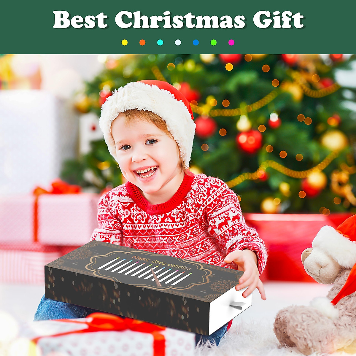 Color Changing Floating Candles with Magic Wand Remote, Christmas Decorations Magical Hanging Candles, 12Pcs Flameless Taper Candle with Multi-Color Battery Operated Window Candles for Christmas Decor