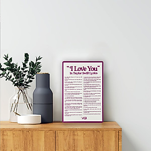 I Love You in Music Taylor Lyrics Metal Tin Sign Posters Merch Gift for Room Decor Aesthetic Music Album Taylor Wall Art 8X12Inch