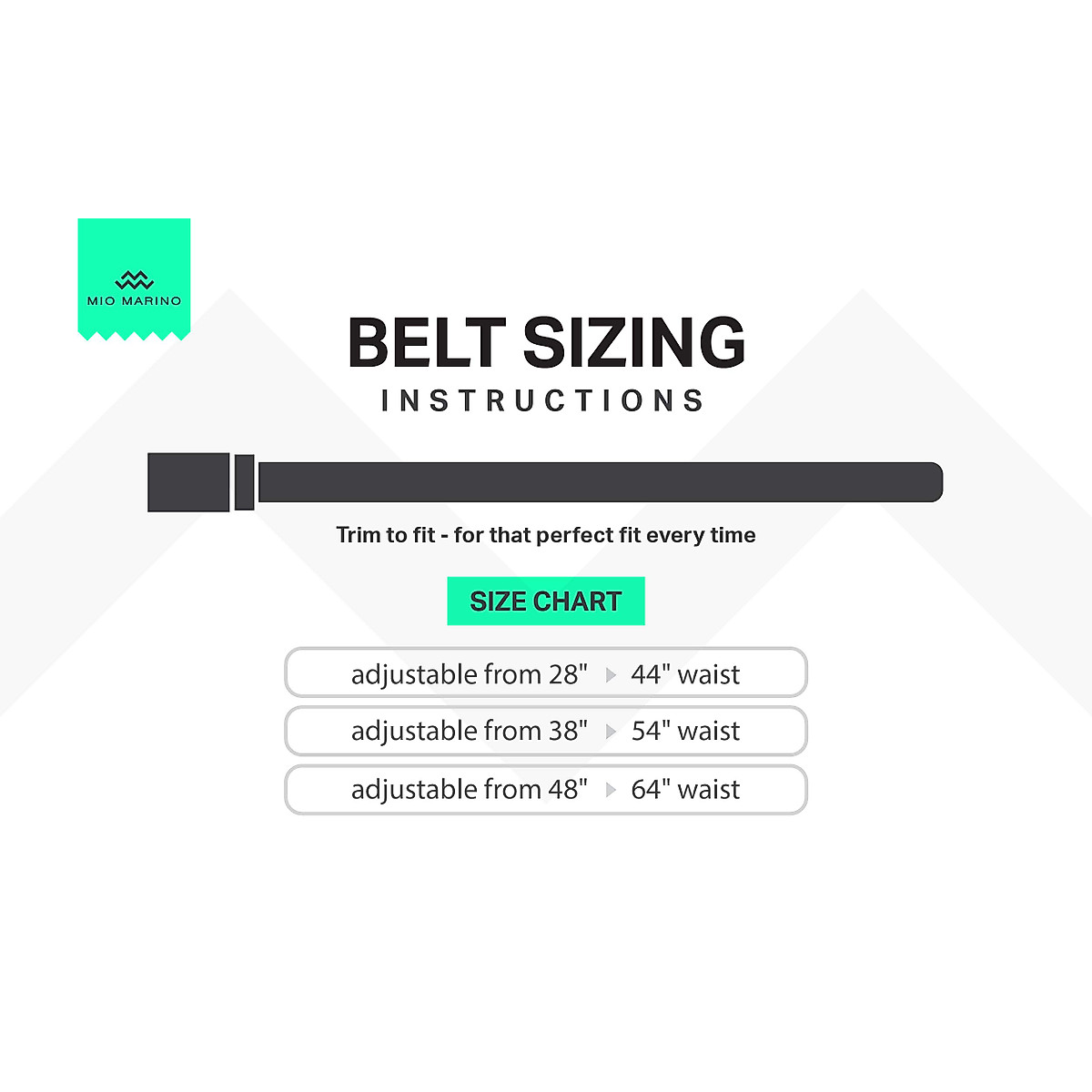 Mio Marino Classic Ratchet Belt - Premium Leather - 1.38 Wide - Adjustable Buckle - Matrix - Jet Black - Adjustable from 28" to 44" Waist