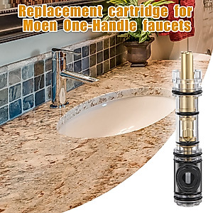 Enhon 4 Pack 4 Pack Dual Seal Cartridge Replacement Compatible with Moen 1225 1225B, One-Handle Kitchen and Bathroom Faucet Cartridge Fits Single Handle Faucet/Showers, Brass