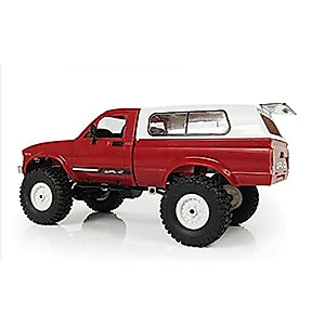 FMTStore WPL C24 1/16 2.4GHz 4WD RC Car Crawler w/Headlight Remote Control Crawler Off-Road Pick-up Truck RTR Toy Boy, Girl and Adult (Red)