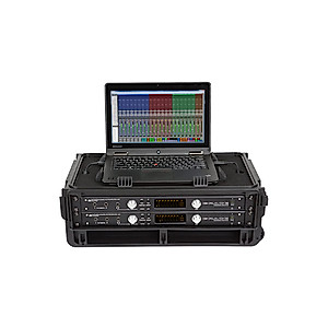 SKB Injection Molded Waterproof 2U Studio Flyer Rack Case with Wheels and Pull Handle