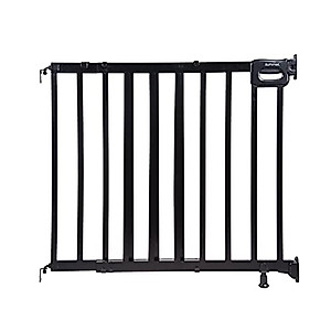 Summer Infant Summer Deluxe Stairway Simple to Secure Wood Safety Baby Gate, Fits Openings 30-48" Wide, for Doorways & Stairways, 32" Tall Walk-Through Baby & Pet Gate, Black, One Size