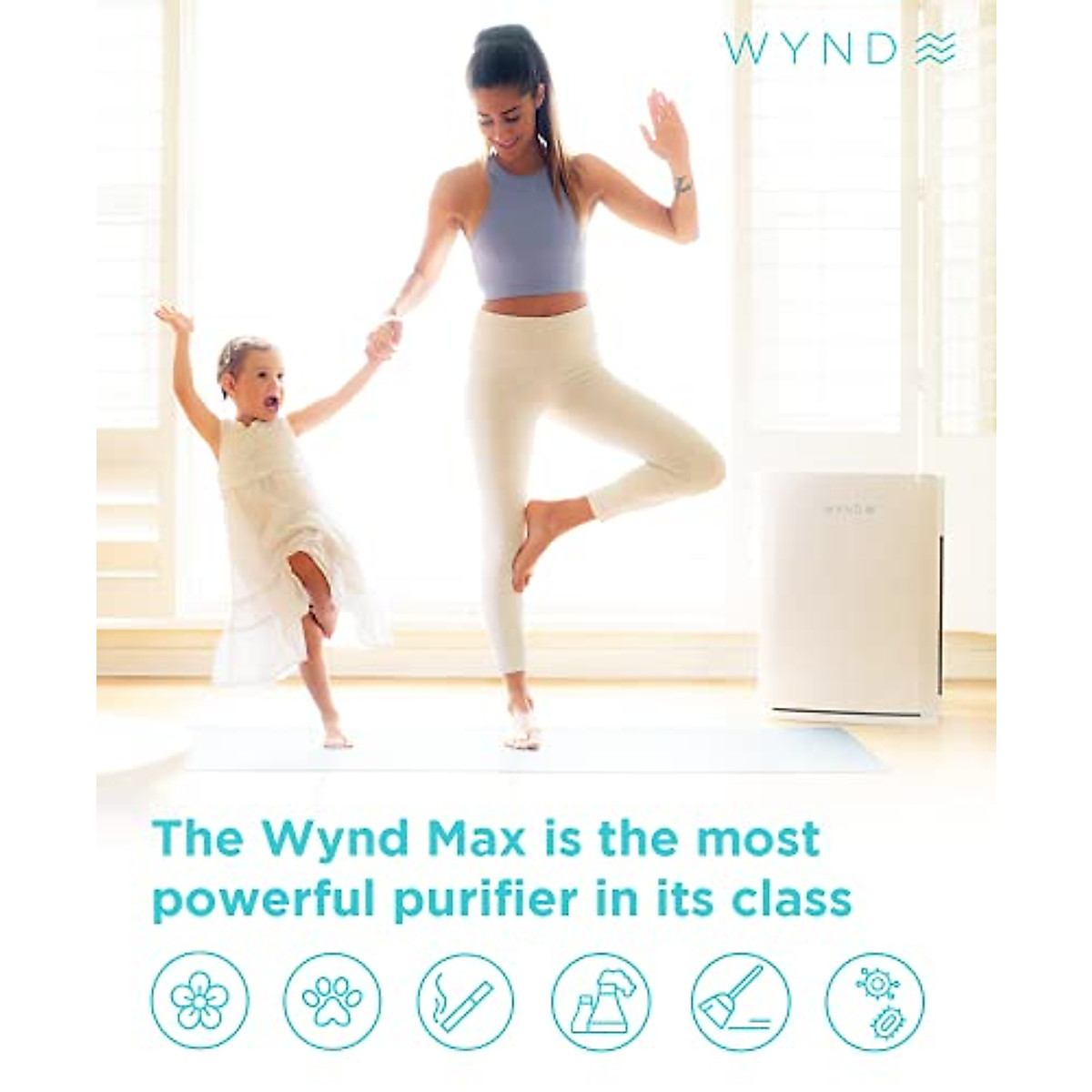 Wynd Max Home Air Purifier - App and Alexa Enabled, Smart Purification - HEPA Filter - Ideal for Home, Office, Large Spaces - 1200 sqft…