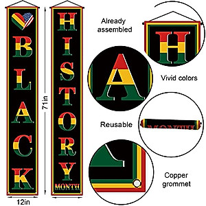 Nepnuser Black History Month Porch Banner African American National Holiday February Festival Front Door Hanging Sign Home Outdoor Decoration