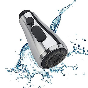 BANGPU Pull Out Faucet Sprayer Head Replacement 3 Function Kitchen Bathroom Sink Facuets Spray Nozzle Part Pull Down Spray Head for Kitchen Sink Faucets, Chrome Polished
