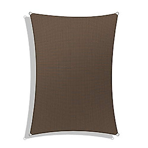 Windscreen4less Sun Shade Sail Brown 16' x 20' Rectangle Patio Permeable Fabric UV Block Outdoor Covering Canopy Perfect for Backyard, Porch, Pergola, Lawn, Garden, Pool- Customized