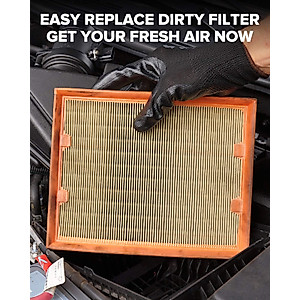 PHILTOP Engine Air Filter CA10261 Fits for Dodge and Ram Vehicles - 6.7L Diesel V8 Trucks - 2007-2023 - Ram 2500, 3500, 4500, 5500, Flexible Panel