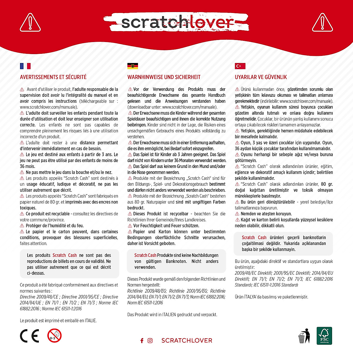 Scratch Cash Bundle Money to Play (Size Reduced to 75% Compared to The Real Ones) 175 Banknotes - 7 Stacks of Euro 25 x € 5, 10, 20, 50, 100, 200 and 500