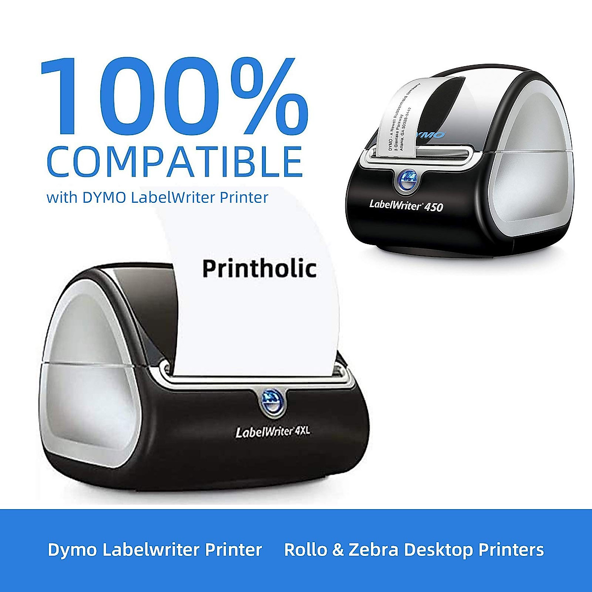 Printholic Compatible Direct Thermal Labels Replacement for DYMO 30256 (2-5/16" x 4") 12 Rolls Shipping Labels - Use with Labelwriter 450, 450 Turbo, 4XL, Rollo & Zebra Printers - 300 Labels/Roll