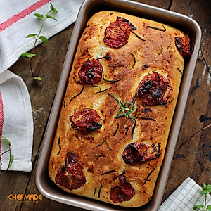 CHEFMADE 2LB Rectangle Loaf Pan, Non-Stick Oblong Bread and Meat Bakeware for Oven Baking (Champagne Gold)