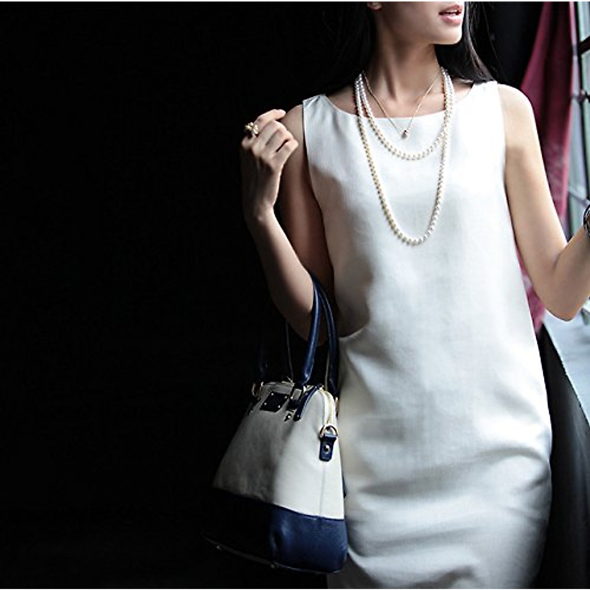 BeautyMood 2 Pcs Pearl Necklace, Stylish Long Pearl Chain for Clothing, Clothing Accessories Bead Accessories (White)