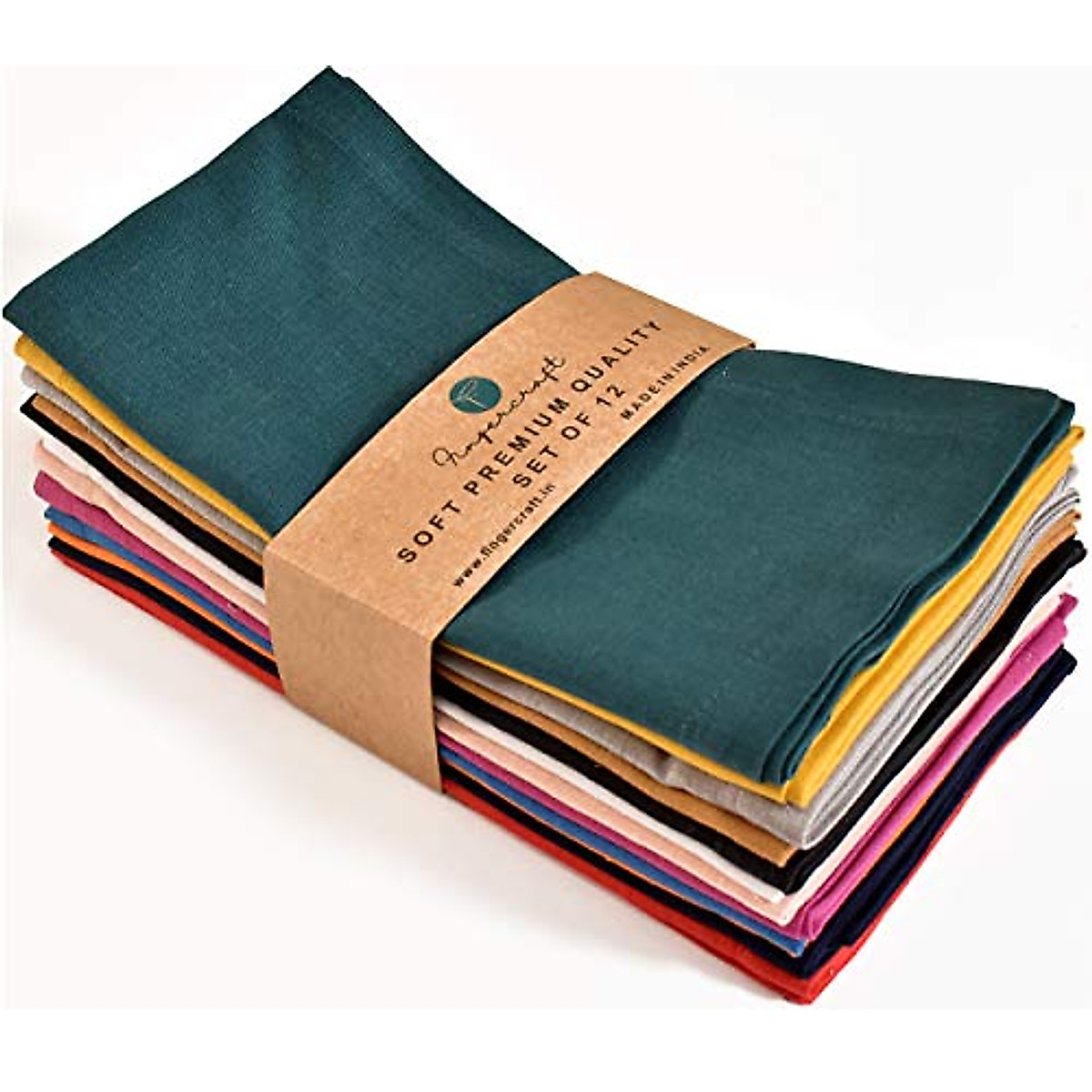 Multicolor Cloth Napkins - Set of 12 Pure Cotton Everyday Lunch Dinner Napkin - Holiday Birthday Party Gift - Soft Washable Absorbent Reusable Napkin Christmas Cloth Napkins Multi Pack