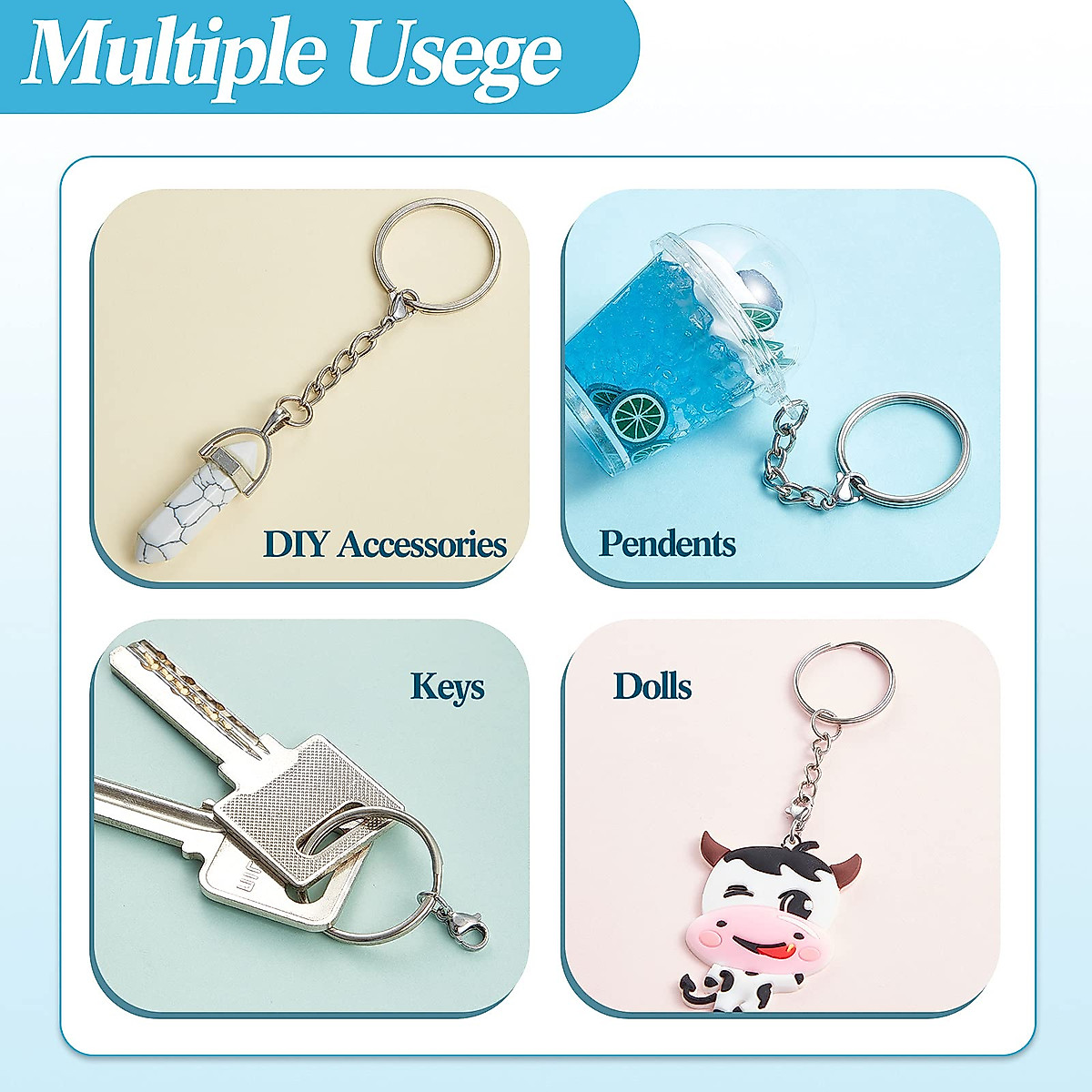 Double Lobster Clasp Extender Double Claw Connector Bracelet Extension Clasp Small Bracelet Extender Necklace Shortener Clasp for DIY Jewelry Making 0.98 Inch(Silver,0.98 Inch)