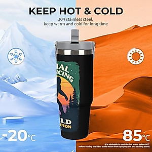 Social Distancing World Crown Bigfoot 30 OZ Insulated Tumblers with Handle And Straw Leakproof Vacuum Insulated Stainless Steel Water Bottle for Car Fishing Travel