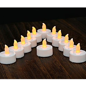 Tea Lights 150 Hours Pack of 12 Realistic Flickering Bulb Battery Operated led Tea Lights Candles for Wedding,Halloween,Christmas,Valentine's Day Electric Tea Lights in Warm Yellow