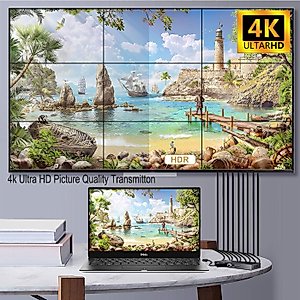 Video Wall Controller 3x3 HDMI Video Image Processor, Support 3840x2160/30HZ HDMI Input & DVI Input, 9-Screen Splicing TV Wall Controller, Support 180 Degree Rotation 3x3 3x2 2x2 3x1 1x4 2x3 4x2 2x4