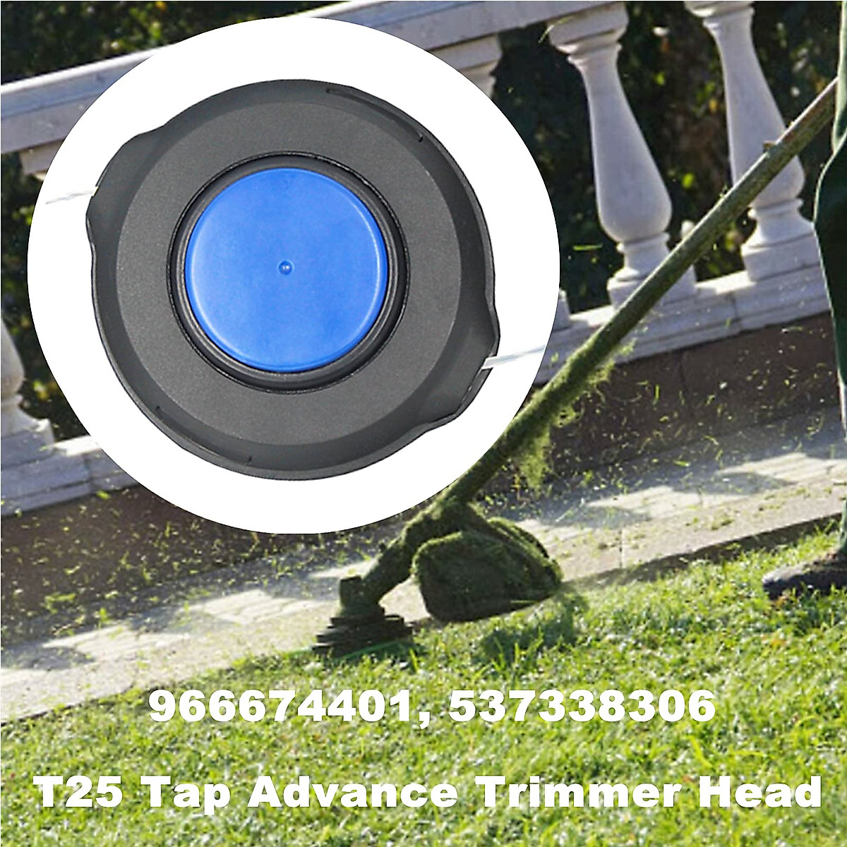 Kimsion T25 Tap Advance Trimmer Head 966674401 for Husqvarna 124L 125L 128CD 128L 128LD 128LDx 128R 128RJ 223L 223R 322C 323C 325C 325Cx 326Cx Weed Eater 537338306
