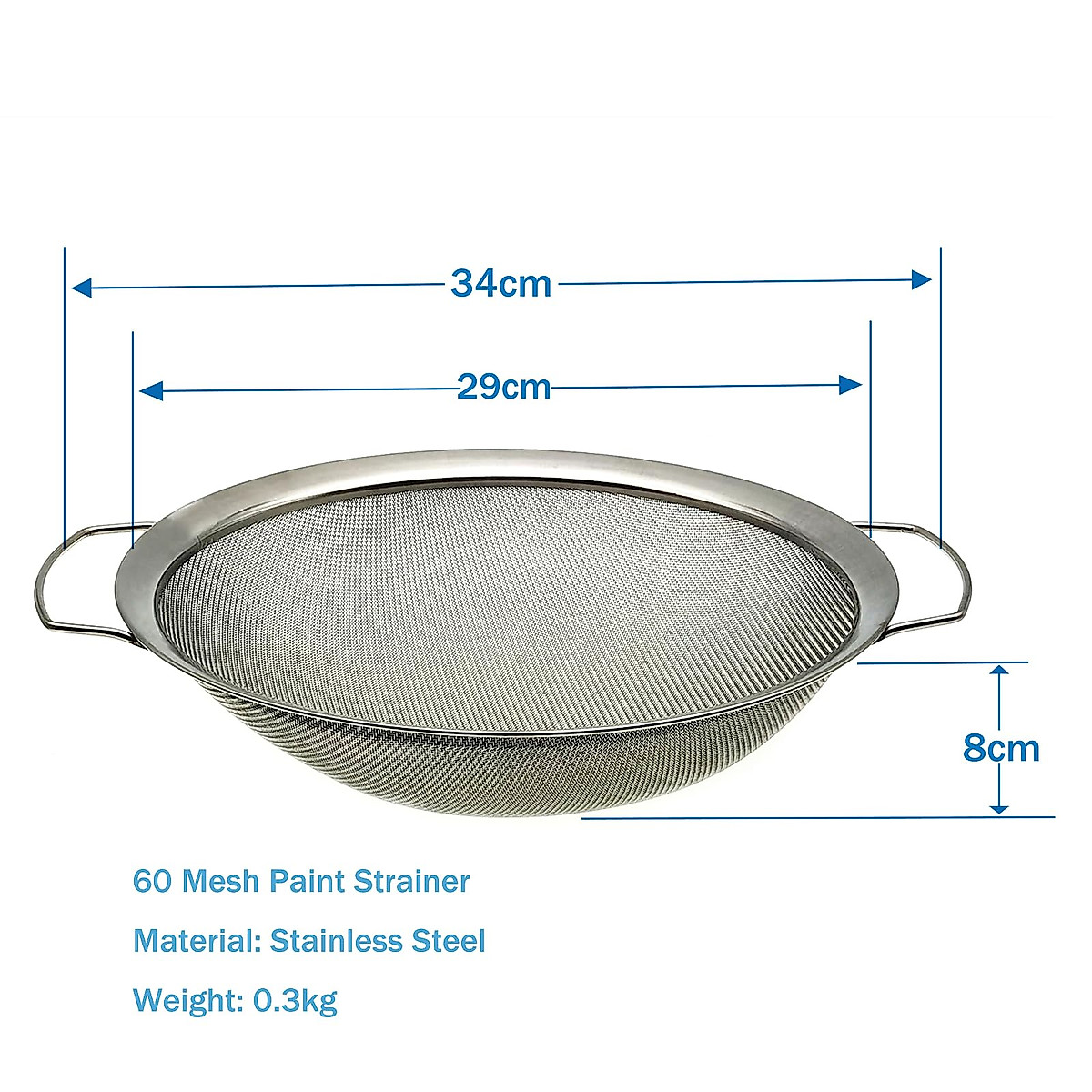 YUEBM Stainless Steel 60 Mesh Paint Strainer Fits Nicely Over a 5 Gallon Bucket and Filters Out Particulates From Almost Any Liquid, Easy to Use and Clean (1PCS)