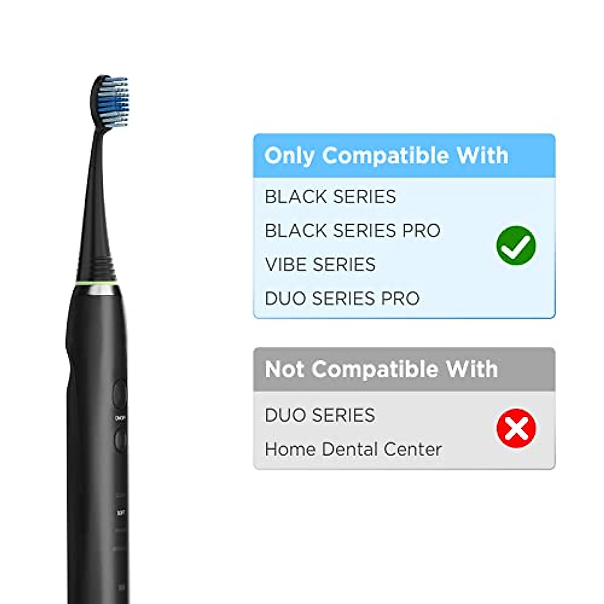 Replacement Toothbrush Heads with Covers for AquaSonic Black Series, Black, 10 Count