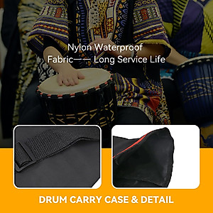 Bstinay Djembe Large Drum Bag 12Inch African Drum Carry Case Musical Instrument Accessory Durable Shoulder Strap Black