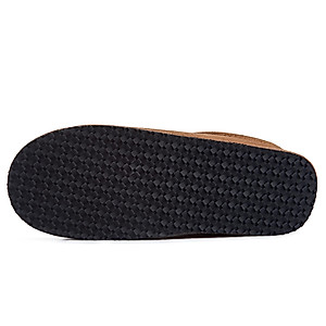 Lucky Brand Mens Microsuede Memory Foam Sherpa Clog Slippers, Warm Fuzzy Bedroom Slipper, Comfortable Indoor Outdoor House Shoes, Tan, Large