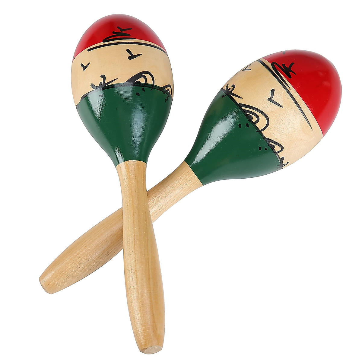 Professional Maracas, Wooden Rumba Shaker Rattle Latin Percussion Musical Instrument with Clear Sound for Adults Kids, Set of 2