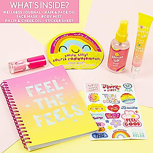 Just My Style MoodJoy Happi Birdi Happiness Beauty Set by Horizon Group USA, Mood-Boosting Wellness Kit, Self-Care Kit, Mindfulness Journal, Facial Sheet Mask, Body Mist Spray, Clean Beauty Products
