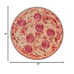 Well Woven Pizza Pie 3'3" Round Orange Area Rug