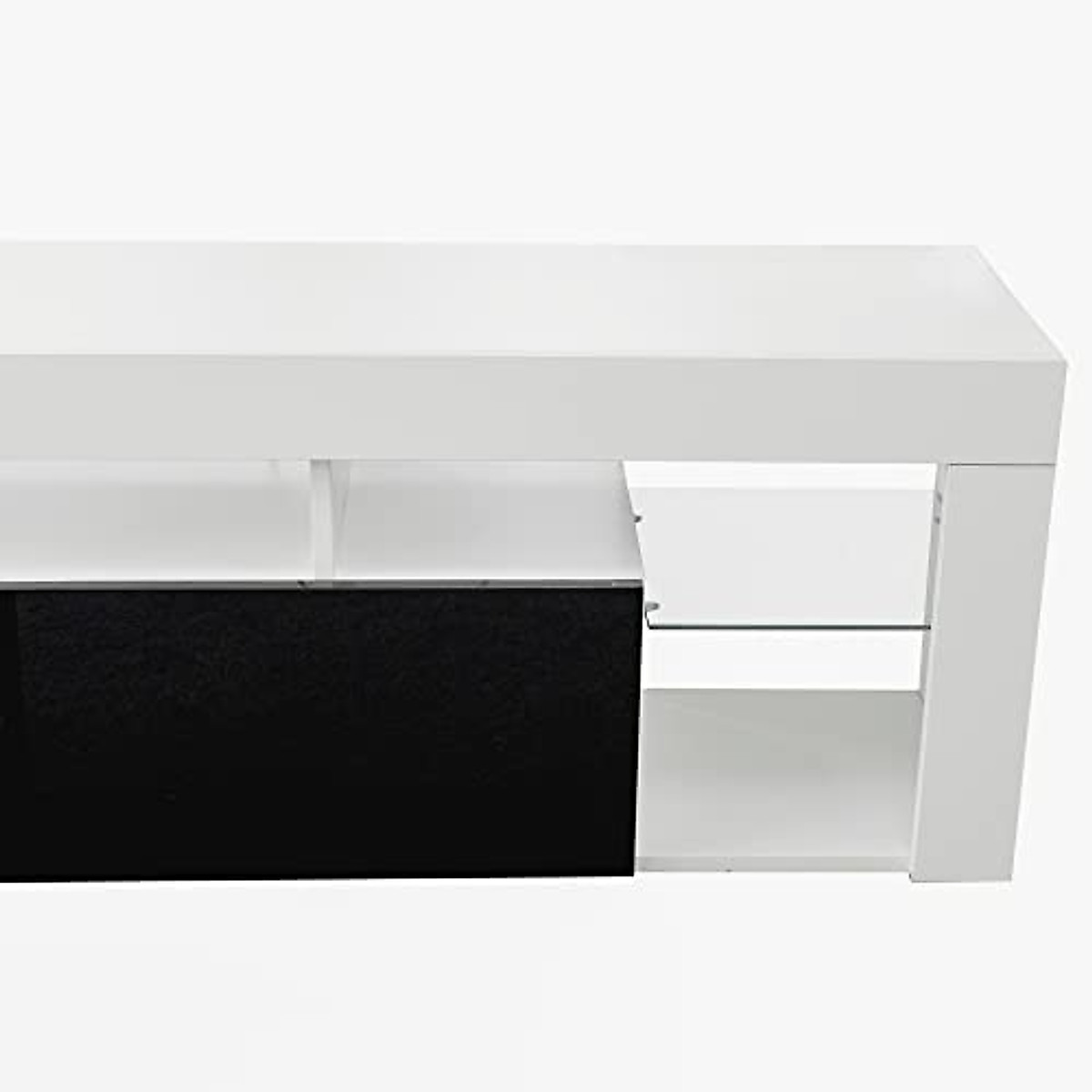 63 Inches Floating TV Stand Wall Mounted with Lights, Modern LED TV Stand Floating Entertainment Center with Storage for Bedroom Living Room,Floating Shelf for Under TV,White