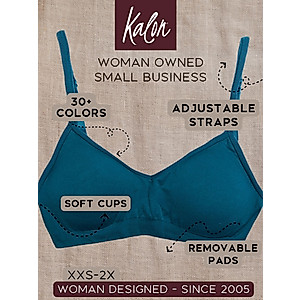 Kalon Women’s 4 Pack Demi Padded Bralette Wireless Comfortable Bra (M/L, Winter)