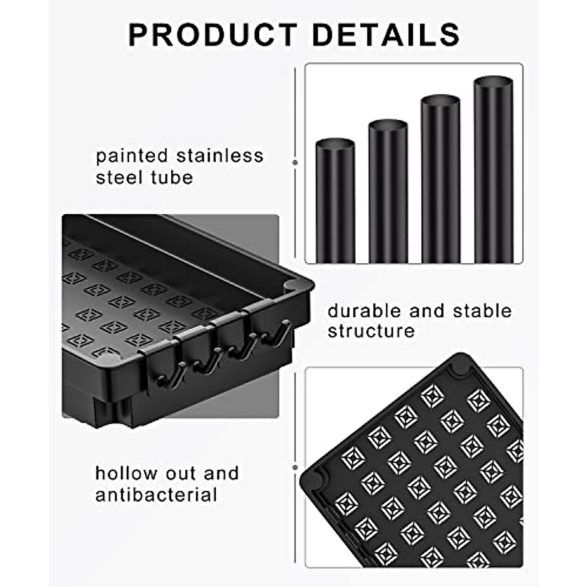 Fowooyeen Under Sink Organizers and Storage, Bathroom Organization Cabinet with Hooks Hanging Cup, Multi-Purpose Sliding Countertop Storage Shelf for Bathroom and Kitchen Semi-Transparent