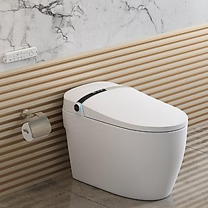 Smart Toilet,Auto Flush, Heated Bidet with Temperature Controlled Wash Functions, Pre-Wet, Warm Air Dryer, Soft Closing Seat,Energy-Saving Electric Tankless Toilets with LED Display